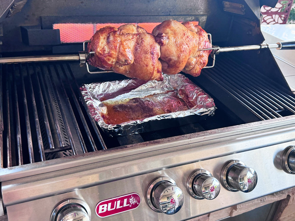 Rotisserie Chicken with Homemade Garlic Parmesan Rub on Your Bull Angus ...