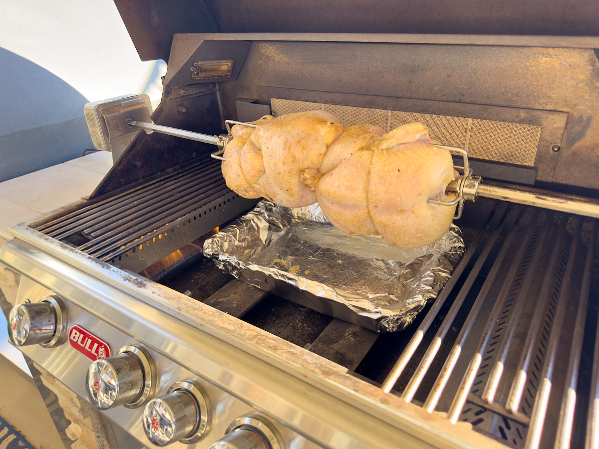 Rotisserie Chicken with Homemade Garlic Parmesan Rub on Your Bull Angus ...